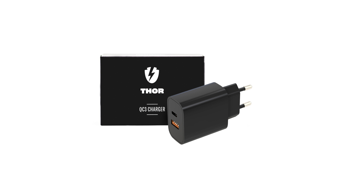 Fali töltő Optishield® THOR Quick Charge 3.0 & Power Delivery 20W ...