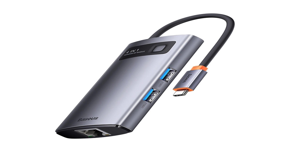 Multifunkcionális USB HUB Baseus "Metal Gleam" 4 az 1-ben USB-C ...