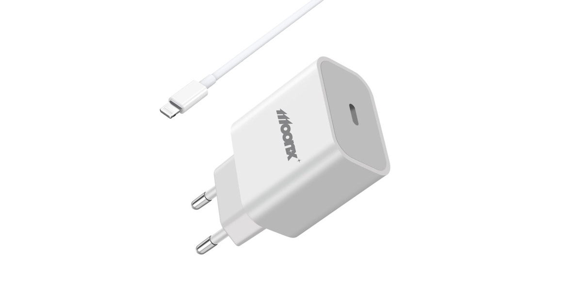 Fali töltő adapter MoonX MC03 PD 20W USB-C kimenettel - töltő + USB-C - Light...